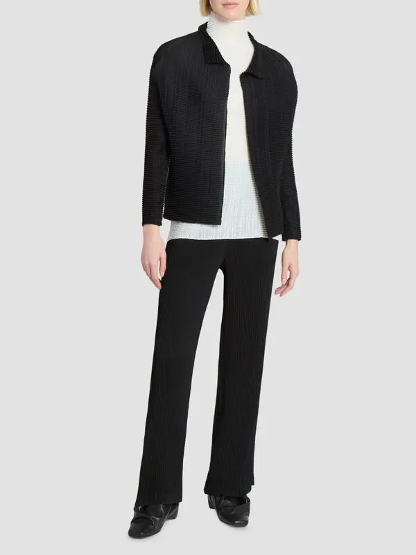 Issey Miyake Wooly Pleats Long-sleeve Shirt Jacket