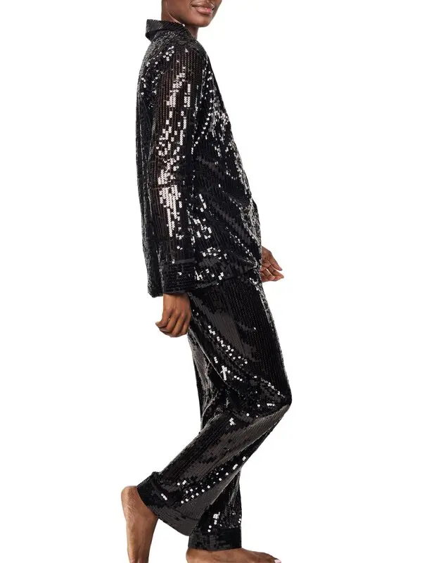 PETITE PLUME Sequined Cotton Pajamas