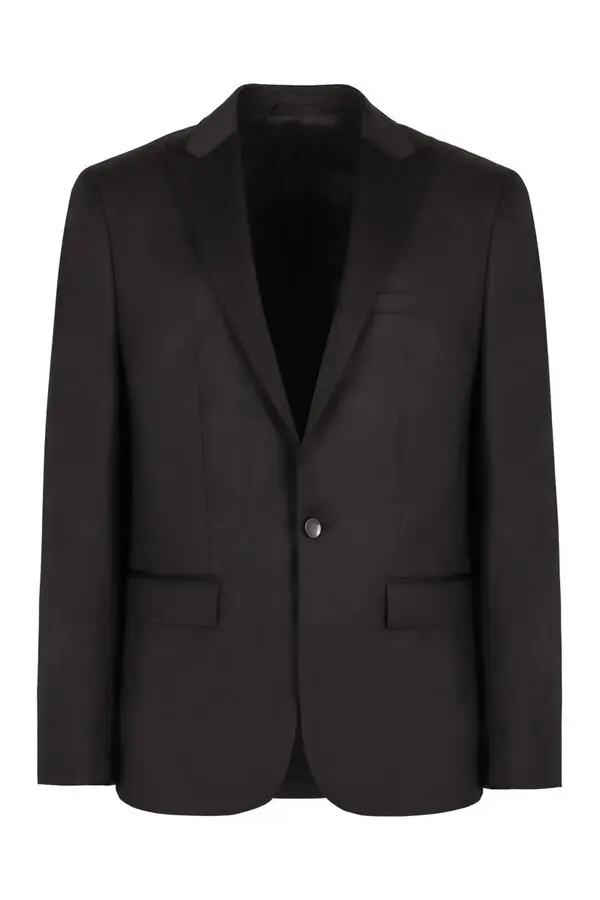 Calvin Klein Wool Single-breasted Blazer - Black