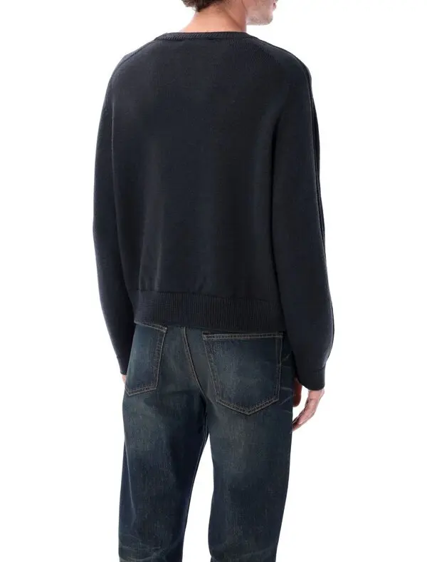 Our Legacy Merino Wool Crewneck Sweater - Off Black