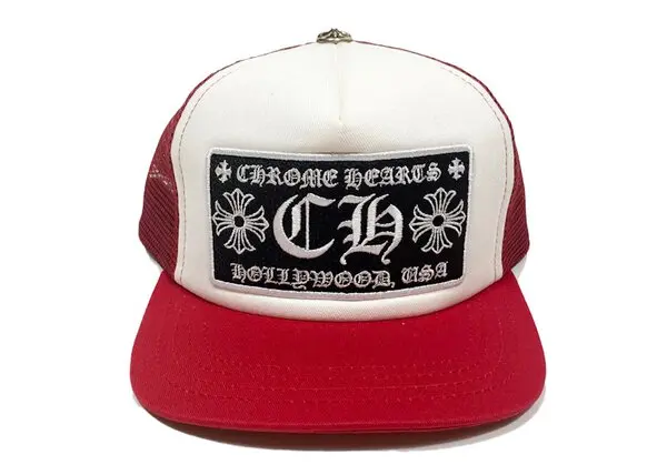 Chrome Hearts Ch Hollywood Trucker Hat - Red/white