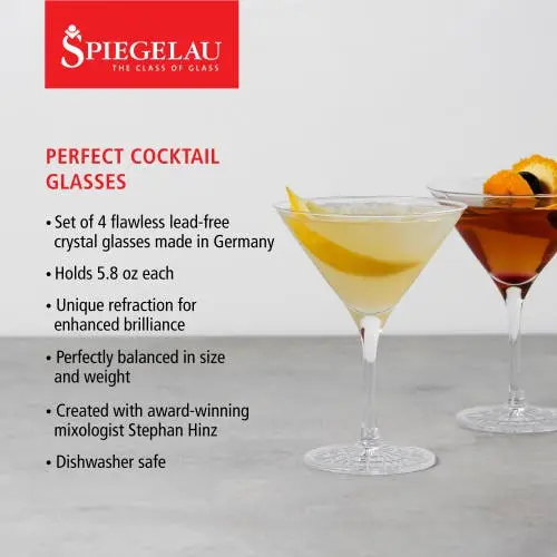 SPIEGELAU Perfect Cocktail Glass Set Of 4