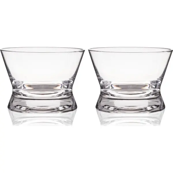 VISKI Raye Crystal Tequila Tasting Glasses Set Of 2 - Clear