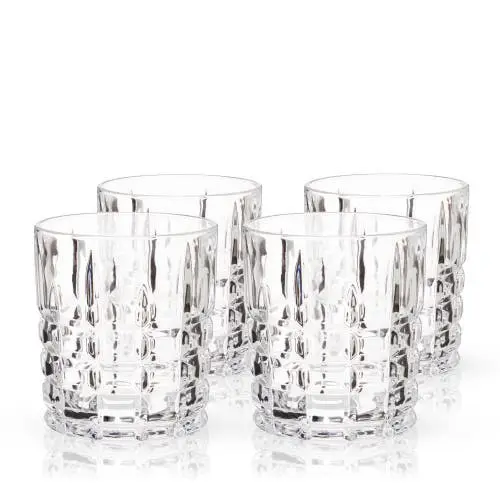 VISKI Highland Crystal Dof Tumblers Set Of 4 - Clear
