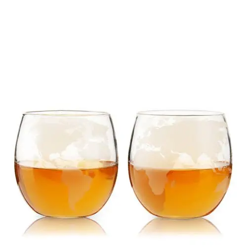 VISKI Globe Whiskey Tumblers Set Of 2