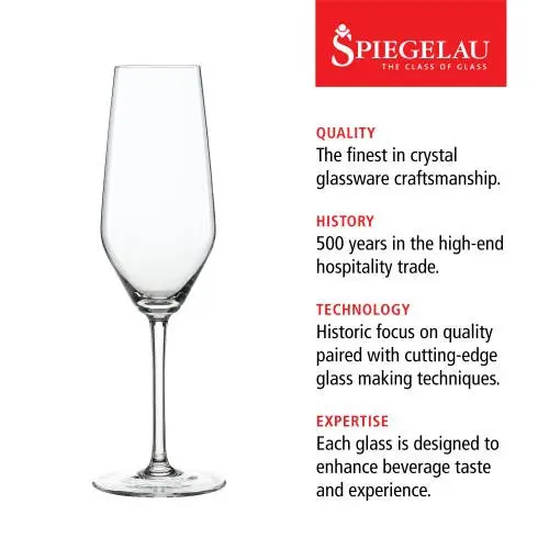 SPIEGELAU Style Champagne Flute Glass Set Of 4