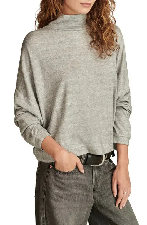 Lucky Brand Cloud Shine Stripe Mock Neck Knit Top