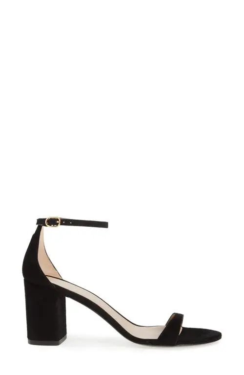STUART WEITZMAN Nudist Block 75 Sandal - Black