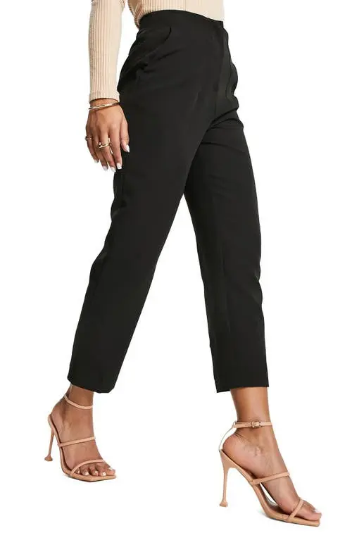 Miss Selfridge High Waist Cigarette Trousers In Black - 45% Off