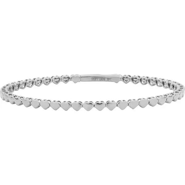Bony Levy 14k Gold Heart Link Bracelet - 14k White Gold