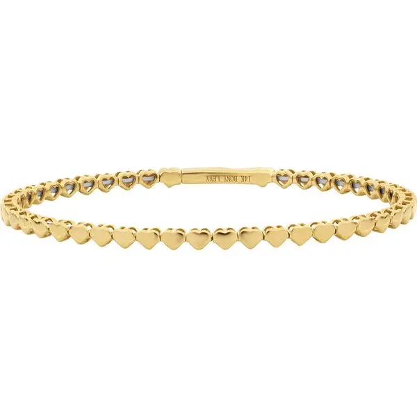 Bony Levy 14k Gold Heart Link Bracelet - 14k Yellow Gold