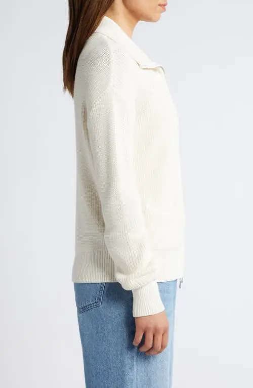 Caslon Cotton-blend Zip-up Cardigan