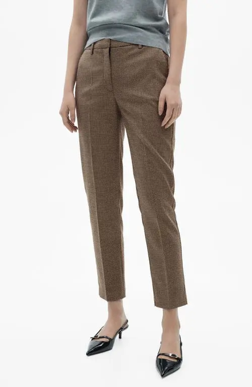 Mango Flat-front Slim Fit Trousers - Maroon