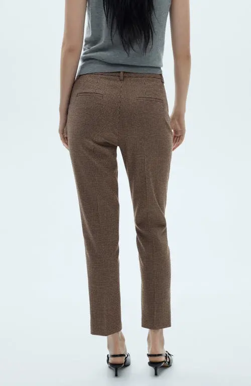 Mango Flat-front Slim Fit Trousers - Maroon