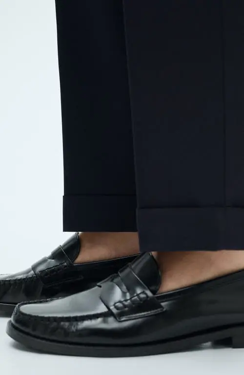 Mango Straight Leg Suit Pants - Dark Navy