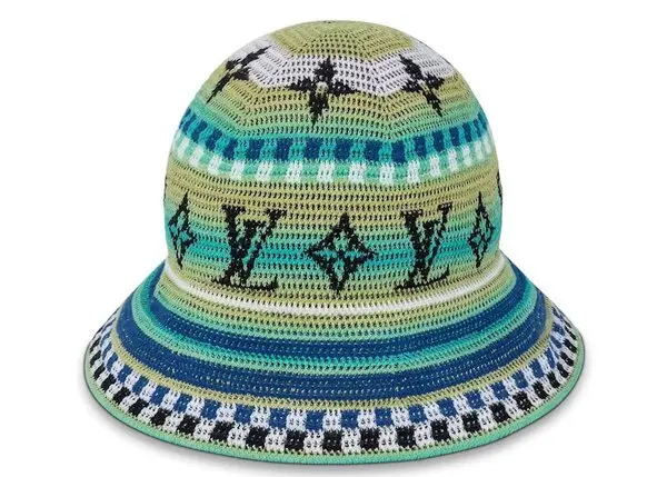 LOUIS VUITTON Crochet Stripes Straw Hat - Blue