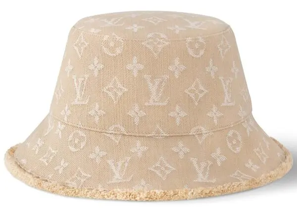 LOUIS VUITTON Monogram Denim Bucket Hat - Beige Sable