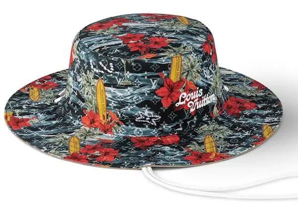 LOUIS VUITTON Surfin' Monogram Explorer Reversible Bucket Hat - Navy Blue