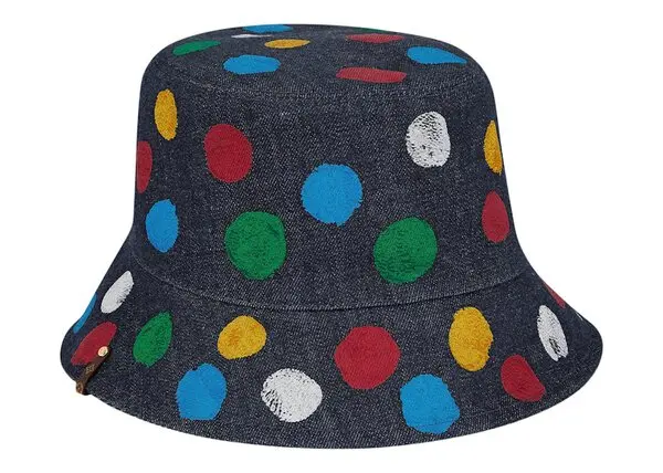 LOUIS VUITTON X Yayoi Kusama Painted Dots Bucket Hat - Denim Blue