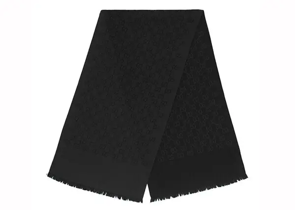 Gucci Gg Logo Scarf - Black