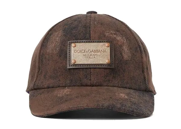 Dolce & Gabbana Distressed Logo Plaque Cap - Brown
