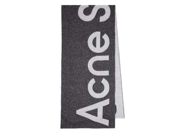 Acne Studios Logo Jacquard Scarf - Black/light Grey