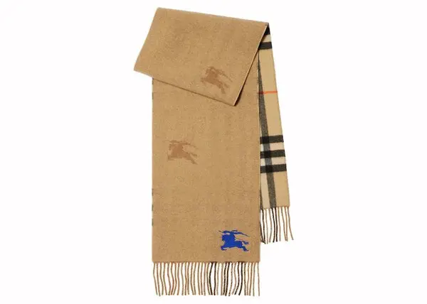 Burberry Ekd Cashmere Reversible Scarf - Sand