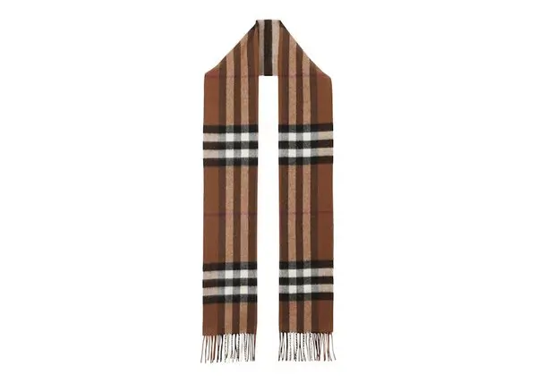 Burberry Classic Check Fringed Scarf - Birch Brown