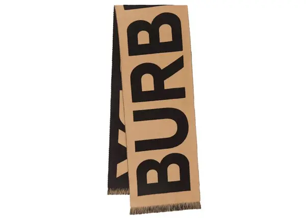 Burberry Logo Wool Jacquard Scarf - Archive Beige