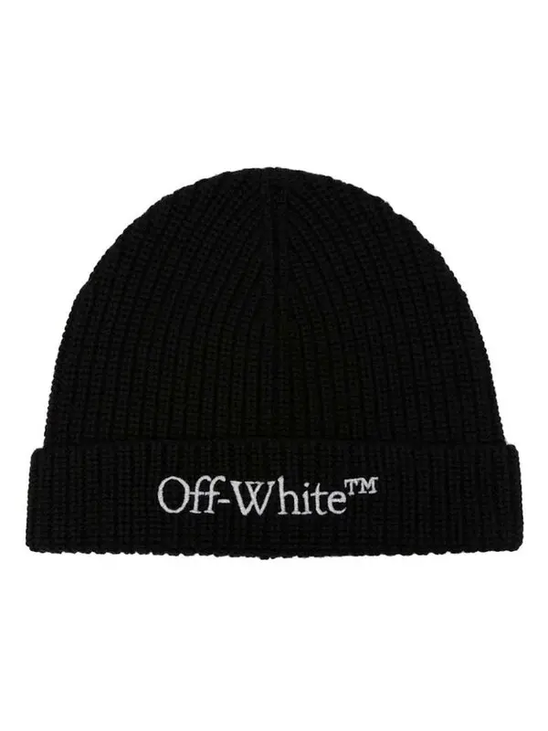 Off-White Bookish Classic Knit Beanie - Black/white