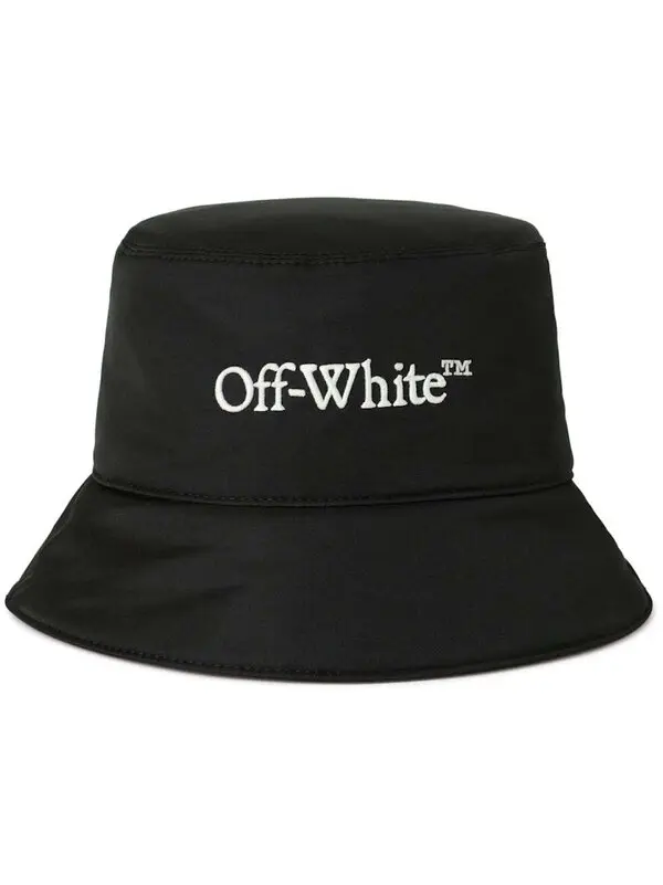 Off-White Bookish Embroidered Logo Bucket Hat - Black/white