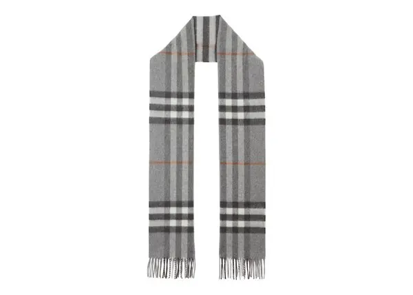 Burberry The Classic Check Cashmere Scarf - Grey