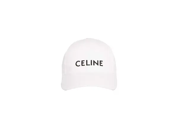 Celine Baseball Cap In Cotton - White