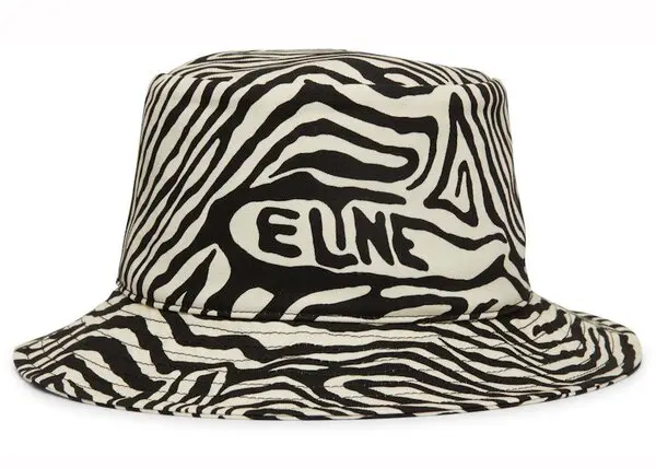 Celine Zebra-print Bucket Hat - Off White/black