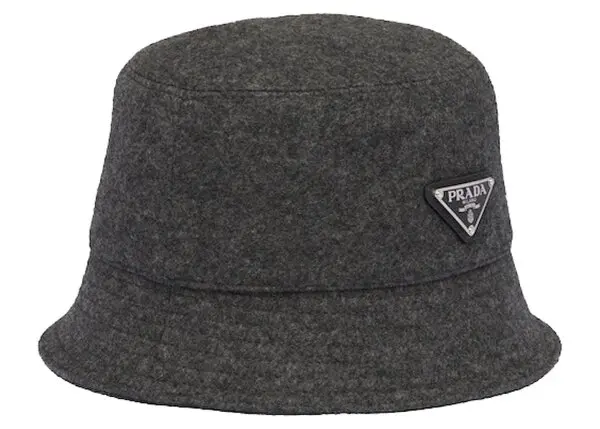 Prada Loden Bucket Hat - Anthracite