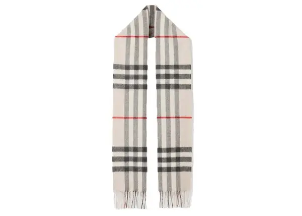 Burberry Check Cashmere Scarf - Stone