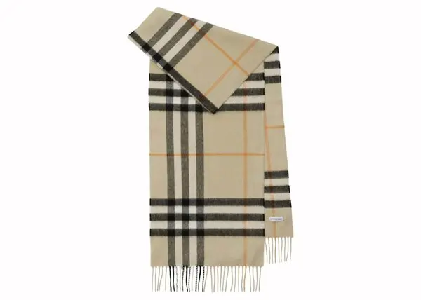 Burberry Check Cashmere Scarf - Light Sage