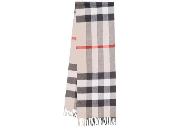 Burberry Check Cashmere Scarf - Stone