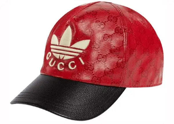 Gucci X Adidas Gg Allover Logo Cap - Red/black