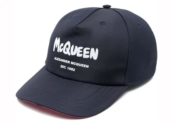 Alexander McQueen Grafitti Print Cap - Navy Blue