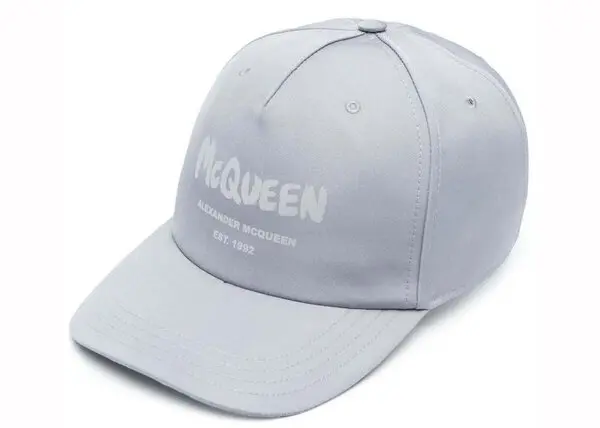 Alexander McQueen Grafitti Print Cap - Light Blue