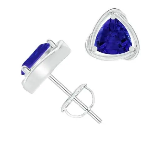 DONATELLO GIAN Name Sterling Silver Sapphire Stud Earrings - Blue