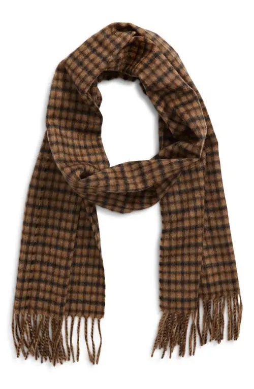 Nordstrom Plaid Cashmere Scarf - Brown Multi Plaid