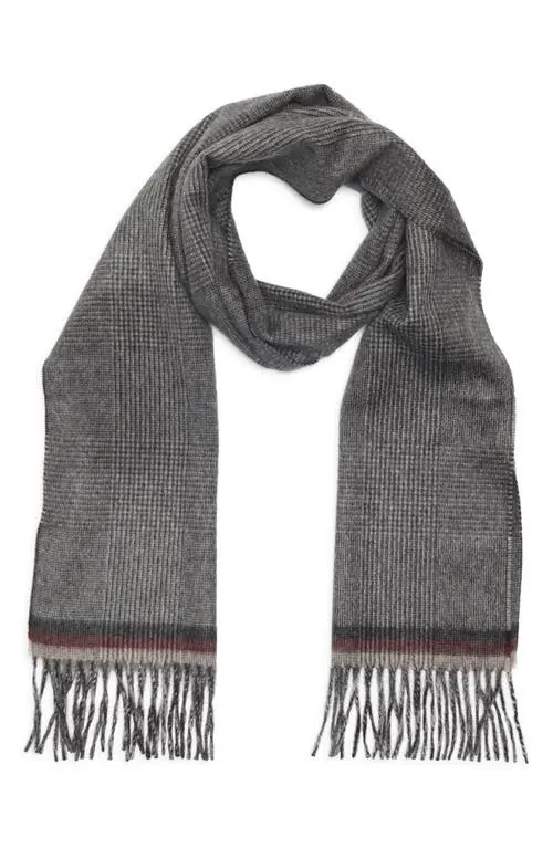 Nordstrom Plaid Cashmere Scarf - Charcoal