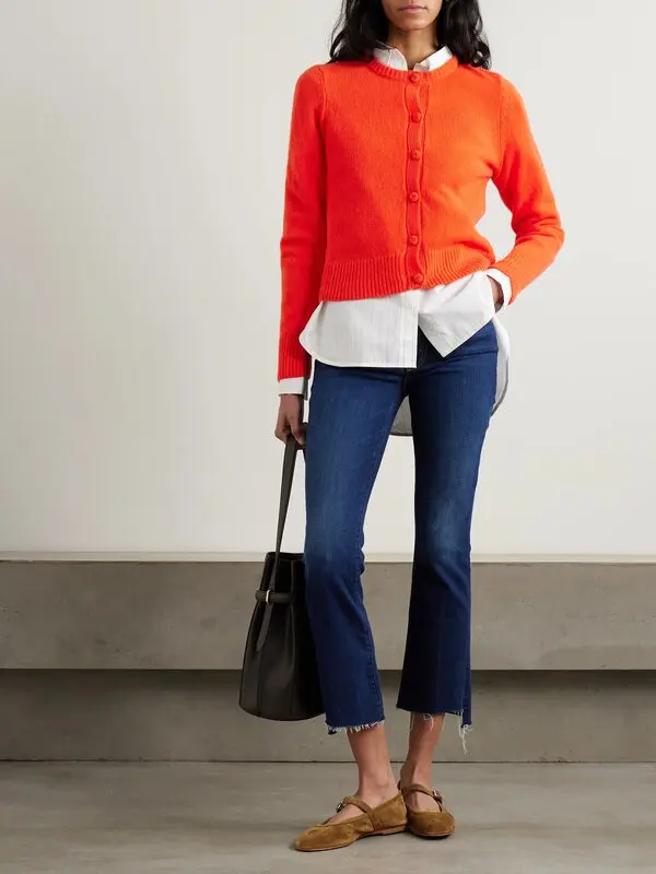 MOTHER The Insider Crop Step Fray Bootcut Jeans