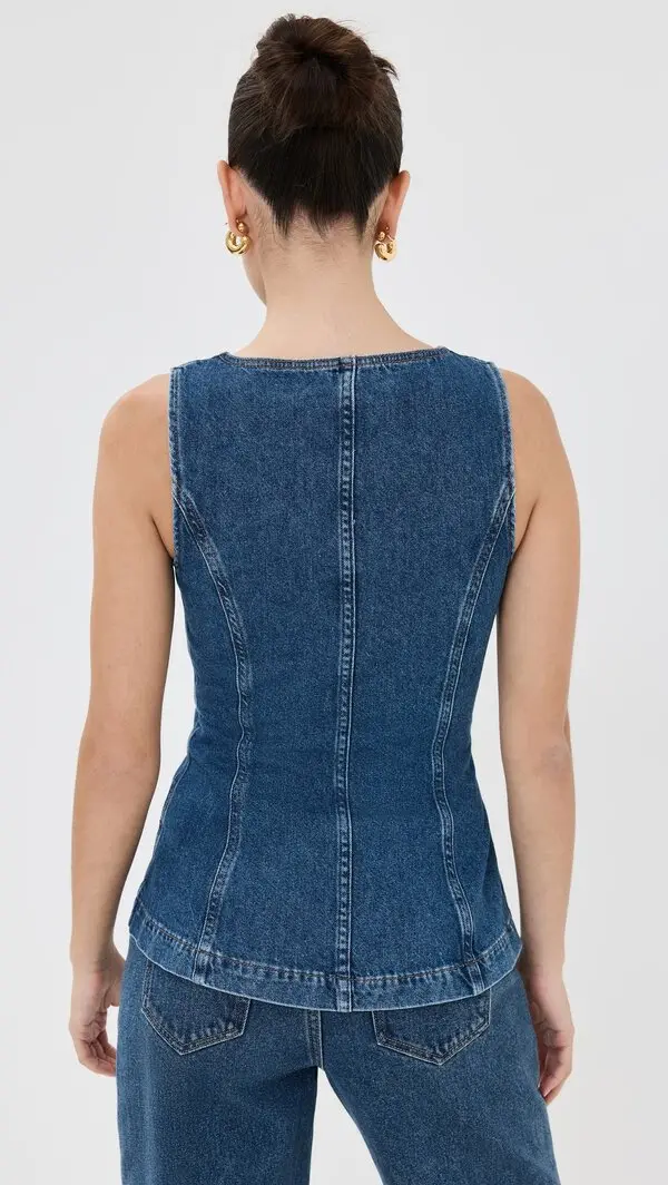 REFORMATION Ophelia Denim Top