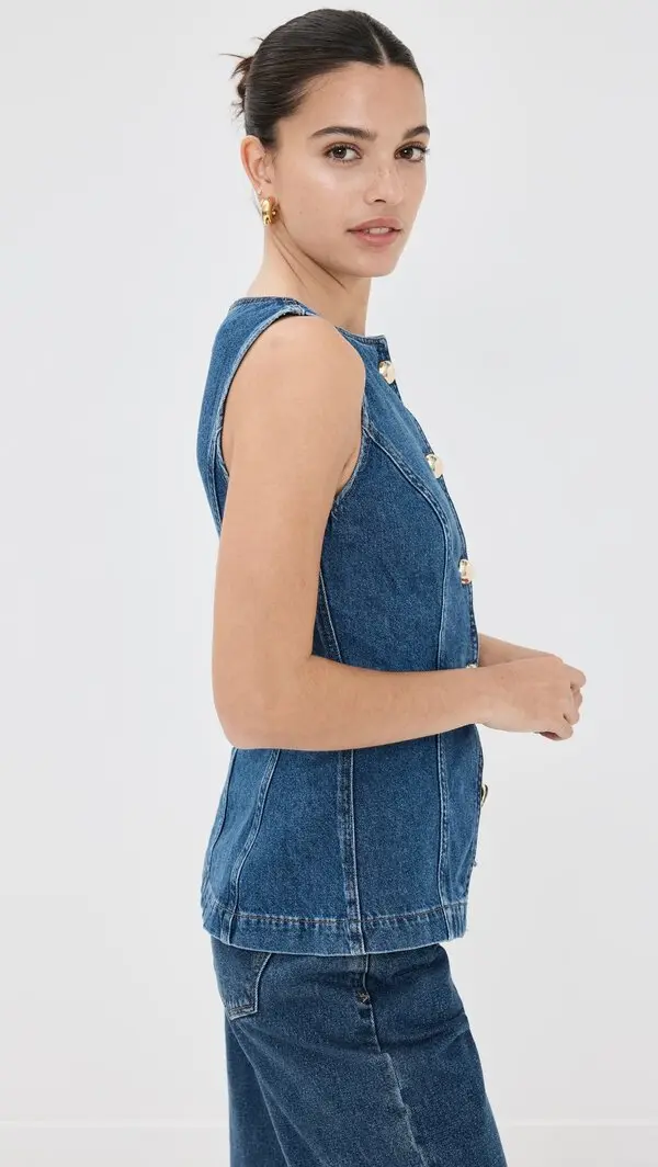 REFORMATION Ophelia Denim Top