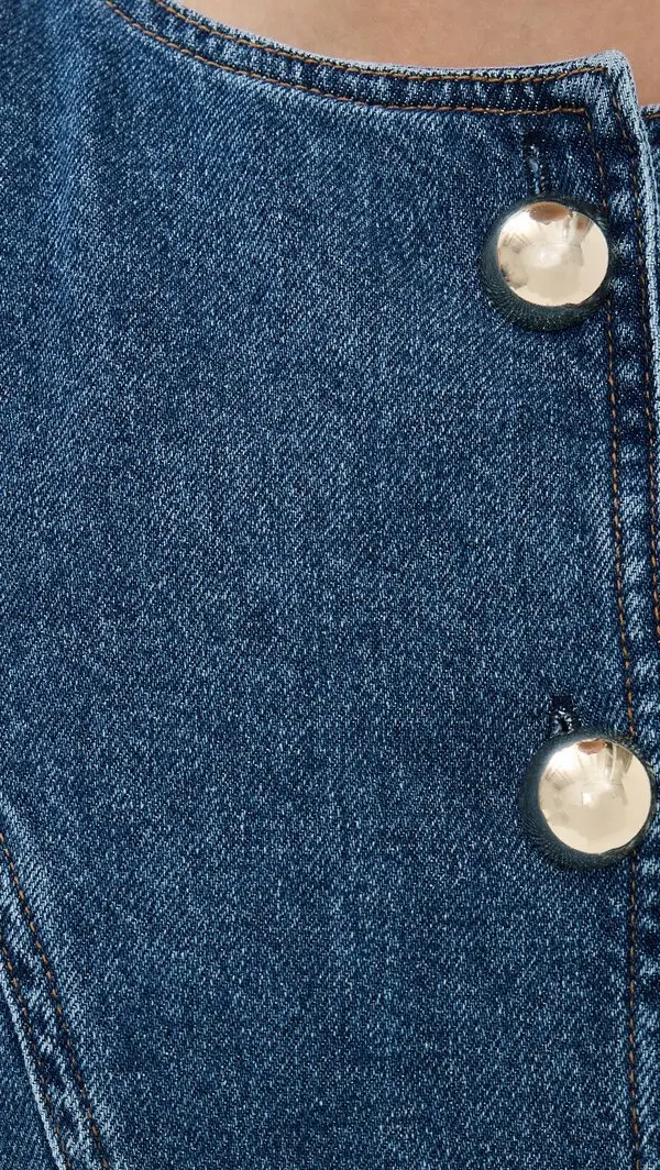 REFORMATION Ophelia Denim Top
