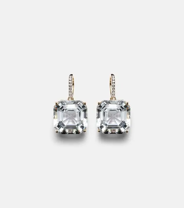 Mateo 14kt Yellow Earrings With Quartz And Diamonds - Gold