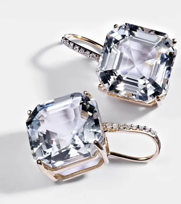 Mateo 14kt Yellow Earrings With Quartz And Diamonds